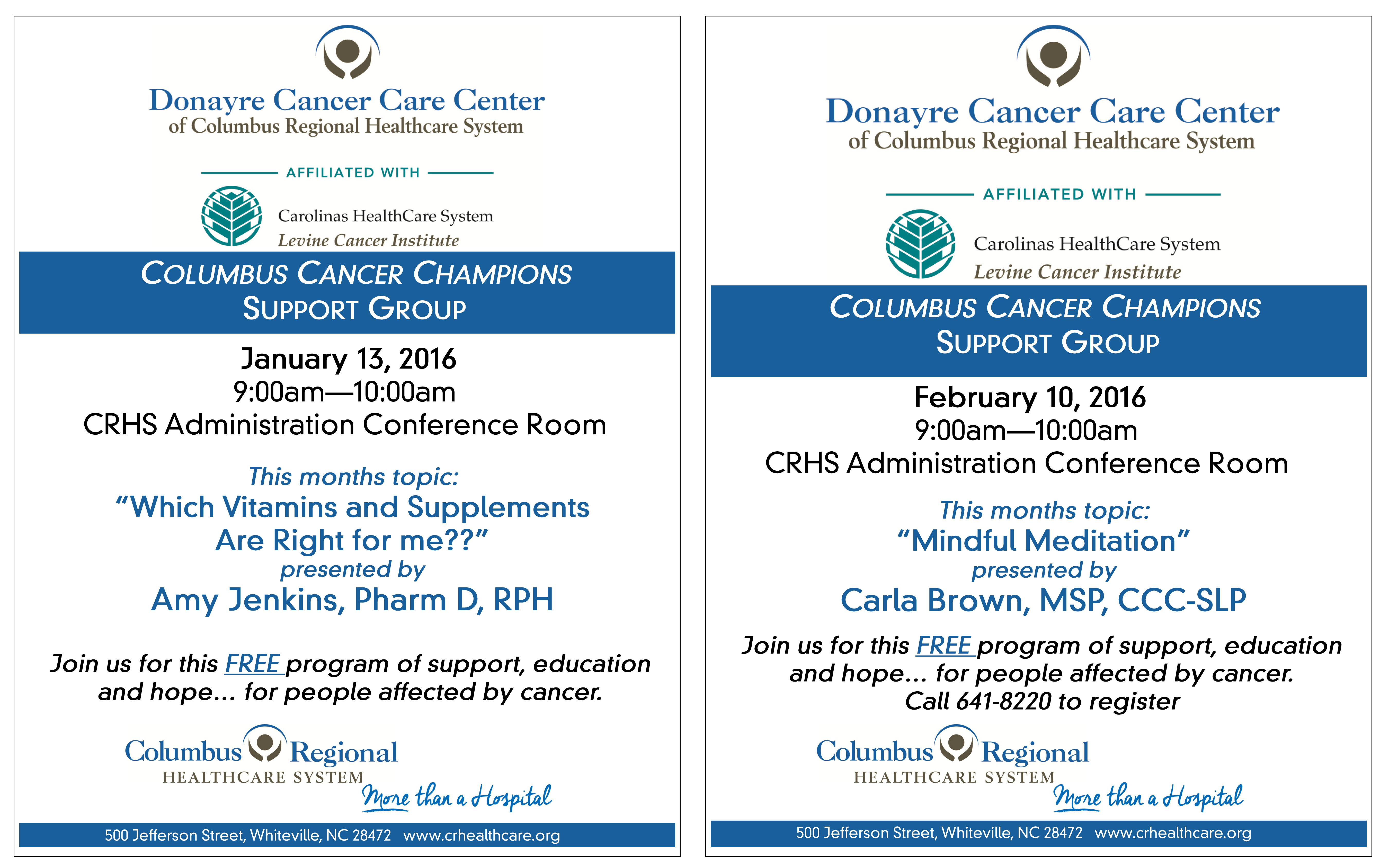 cancersupportgroup_flyers - Columbus Regional Healthcare System